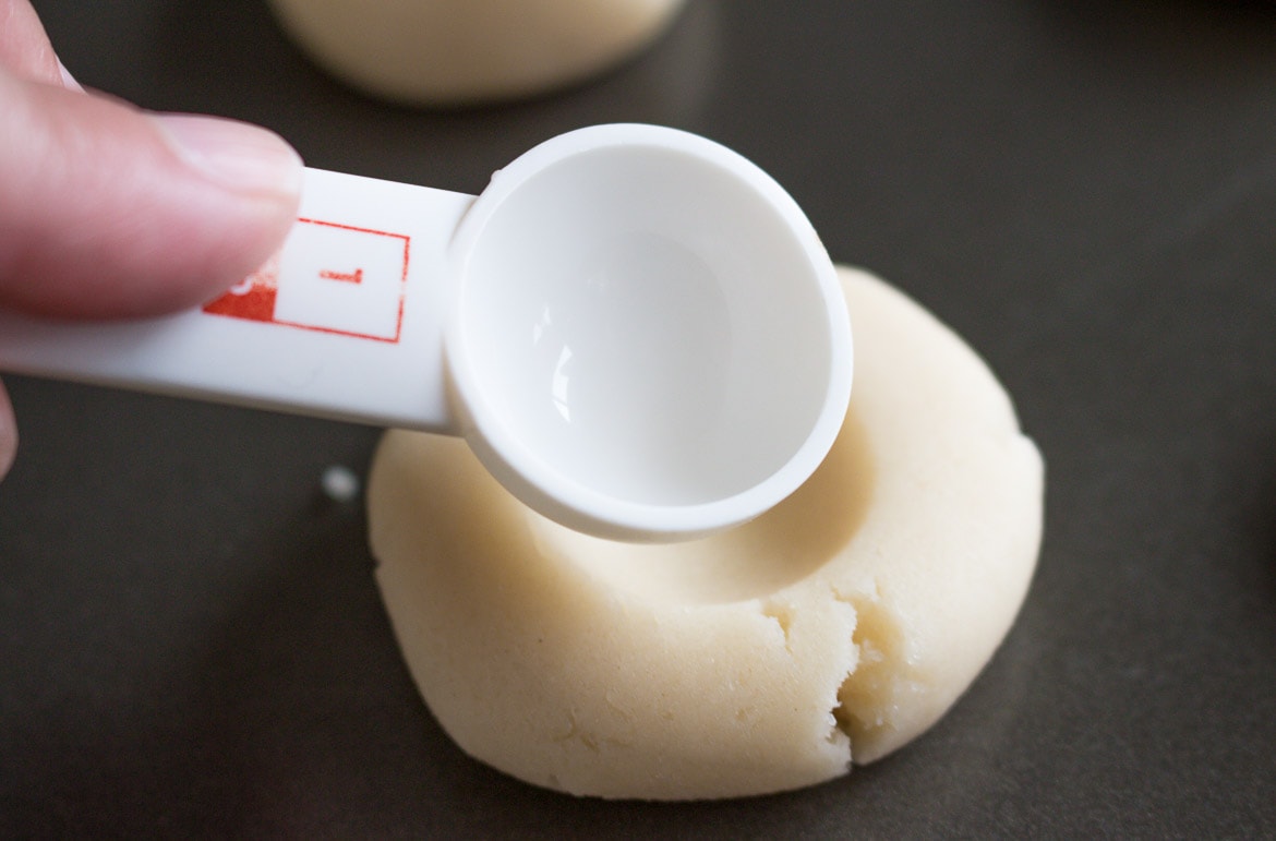 Thumbprint Cookies with Icing and Sprinkles
