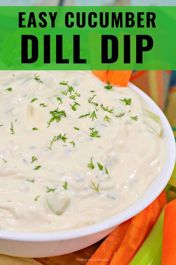 Cucumber Dill Dip Recipe With Fresh Cucumber and Lemon