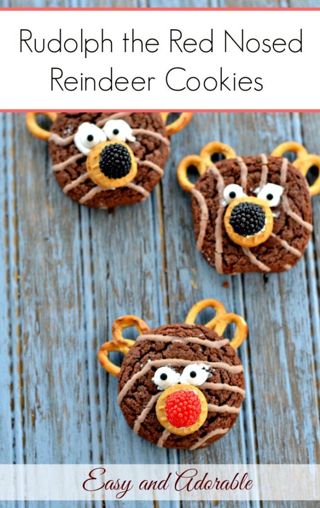 Easy No Bake Reindeer Cookies with Pretzel Antlers